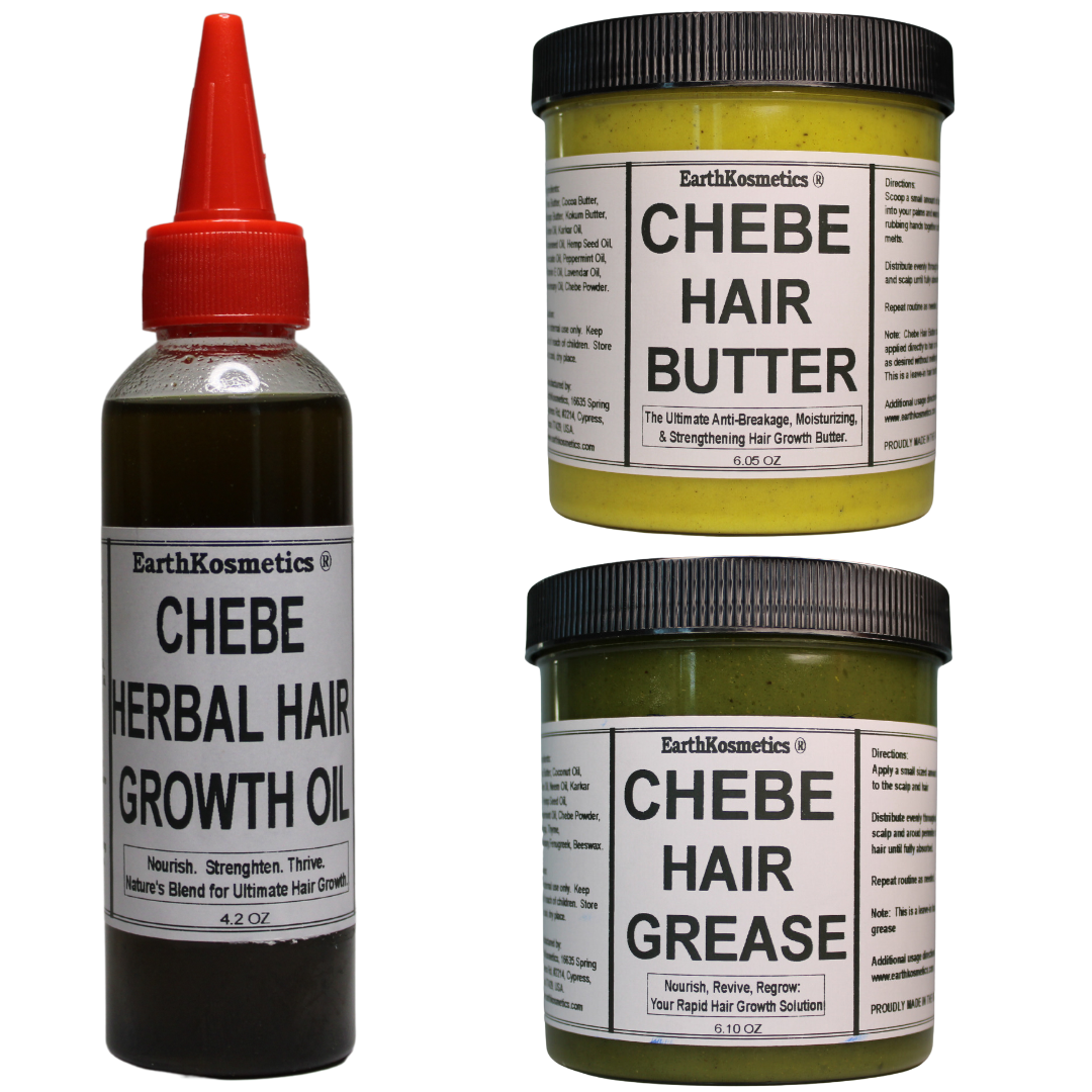 Hair Growth Trifecta Set (Herbal Oil/Butter/Grease) – EarthKosmetics